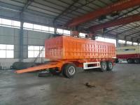 China Farm 2-Axles Flat Platform Fence Drawbar Full Trailer With Ladder for sale