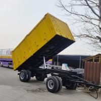 China Farm Trailer 3-Axles Hydraulic Rear Dump Draw Bar Full Trailer for sale