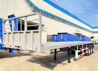 China CIMC 3 Axles 12m New Flatbed Container Semi Truck Trailer Low Flat Bed Semi Trailer for sale
