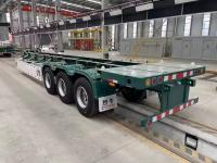China 3 Axles Skeleton Container Semi Trailer Cargo Container Transportation Truck Semi Trailer for sale