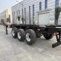 China 3 Axles Skeleton Container Semi Trailer Cargo Container Transportation Truck Semi Trailer for sale