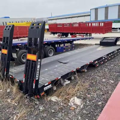 China 3/4/5 Axle 60-80ton Heavy Duty Gooseneck Low Loader / Lowbed / Lowboy Low Bed Trailer Truck Semi Trailers for Excavator Transport for sale