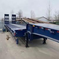 China 3 Axle 60 Ton 100 Ton 18 Meter Lowboy Low Bed Truck Trailer Lowbed Semi Trailer for sale