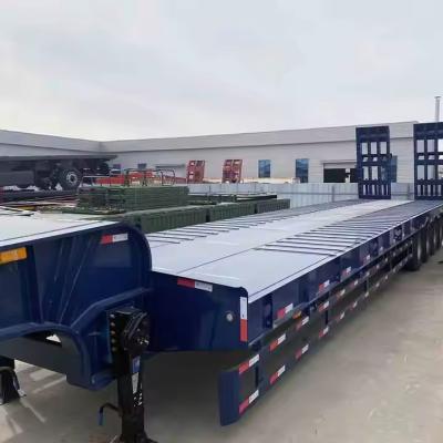 China 60 Tons Hydraulic Extendable Lowboy Loader Low Bed Truck Semi Trailer 2-3 Axle Cargo & Utility Trailers for sale