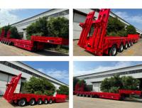 China 60T Lowbed Lowbed Semi-Trailer with Hydraulic Ramps 5/6 Axle Step Frame Lowbed Trailer Trucks for sale