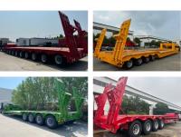 China 60 Tons Hydraulic Extendable Lowboy Loader Low Bed Truck Semi Trailer 2-3 Axle Cargo & Utility Trailers for sale