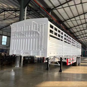 China High-Performance Fence Semi Trailer For Secure Transport Of Livestock Animals And Heavy Load for sale