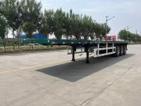 China 40ft 45ft Flat Bed Trailer Another Fuel tank  Installed on the Container Flatbed Trailer Bulk Goods Transport Trailer for sale