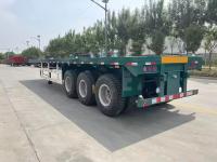 China 40ft 45ft Flat Bed Trailer Another Fuel tank  Installed on the Container Flatbed Trailer Bulk Goods Transport Trailer for sale