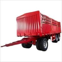 China Farm 2-Axles Flat Platform Fence Drawbar Full Trailer With Ladder for sale