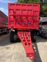 China 2-Axles Flat Platform Flatbed Side Wall Drawbar Full Trailer With Ladder for sale