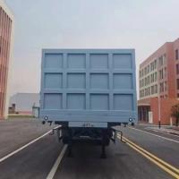 China 2-Axles Flat Platform Flatbed Side Wall Drawbar Full Trailer With Ladder for sale