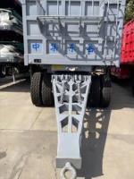 China 2-Axles Flat Platform Flatbed Side Wall Drawbar Full Trailer With Ladder for sale
