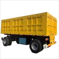 China 2-Axles Flat Platform Flatbed Side Wall Drawbar Full Trailer With Ladder for sale