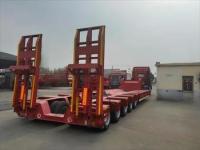 China Customizable Steel Three And Four Axis CIMC Lowbed Semi-Trailer Truck Trailers for sale