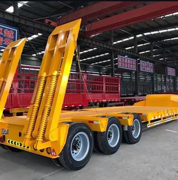China Customizable Steel Three And Four-Axis CIMC Lowbed Semi-Trailer Truck Trailers for sale