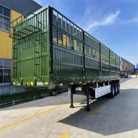 China CIMC Iron Material 3 Axles 40-80 Tons Capacity Stake Type Heavy Cargo Van Type High Fence Warehouse Semi Truck Trailer for sale
