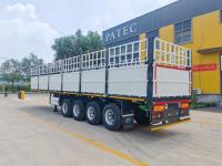 China CIMC Iron Material 3 Axles 40-80 Tons Capacity Stake Type Heavy Cargo Van Type High Fence Warehouse Semi Truck Trailer for sale