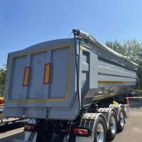 China 35 Cubic Meter U Shape 60 Tons Hydraulic Rear Unloading Heavy Duty Dump Truck Trailer for sale