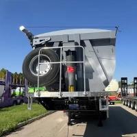 China 35 Cubic Meter U Shape 60 Tons Hydraulic Rear Unloading Heavy Duty Dump Truck Trailer for sale