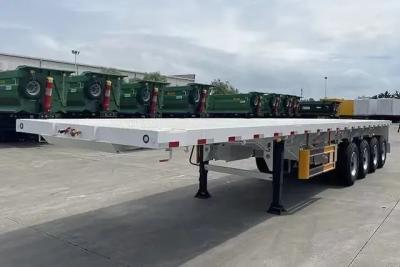 China 12 Set Twist Lock Flatbed Semi Trailer For 30T To 100ton Capacity And Truck Trailer for sale