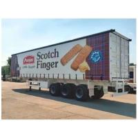 China Tri-axle 40/45ft Curtain Side Tarpaulin Fabric Semi Trailer for Drinks and Vegetables for sale