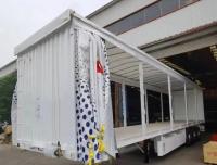 China Tri-axle 40/45ft Curtain Side Tarpaulin Fabric Semi Trailer for Drinks and Vegetables for sale