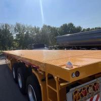 China 20ft 40ft Container Flatbed Truck Semi Trailer with 3mm 4mm Grain Plate Platform for sale