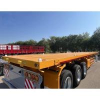 China 20ft 40ft Container Flatbed Truck Semi Trailer with 3mm 4mm Grain Plate Platform for sale