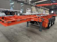 China Large Single Tires With Air Suspension 3 Axles 20ft 40ft 45ft Container Transport Steel Skeleton Semi Trailer for sale