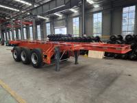 China Large Single Tires With Air Suspension 3 Axles 20ft 40ft 45ft Container Transport Steel Skeleton Semi Trailer for sale