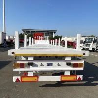 China 20/40/45FT Semi-Trailer Flatbed Container Truck with Adjustable Twist Lock 12500x2500x1600 for sale