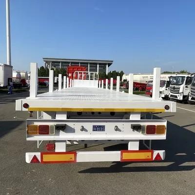 China 20/40/45FT Semi-Trailer Flatbed Container Truck with Adjustable Twist Lock 12500x2500x1600 for sale