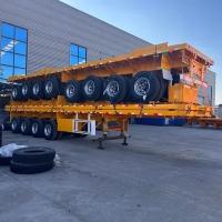 China 20/40/45FT Semi-Trailer Flatbed Container Truck with Adjustable Twist Lock 12500x2500x1600 for sale