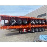 China 20/40/45FT Semi-Trailer Flatbed Container Truck with Adjustable Twist Lock 12500x2500x1600 for sale