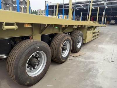 China Timber Coil And Steel Container Haulage Side Column Flatbed Semi Trailer for sale