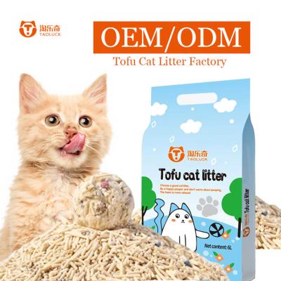 China 6L Plant Tofu Litter Sand Degradable No Odor Cat Litter Eco Friendly for sale