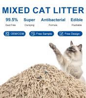 China Deodorizing Tofu Bentonite Mixed Cat Litter Custom Logo Fast Absorption Particles for sale