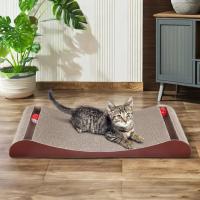 China Cardboard Wave Cat Scratcher Durable Cat Scratching Pad Reversible for sale