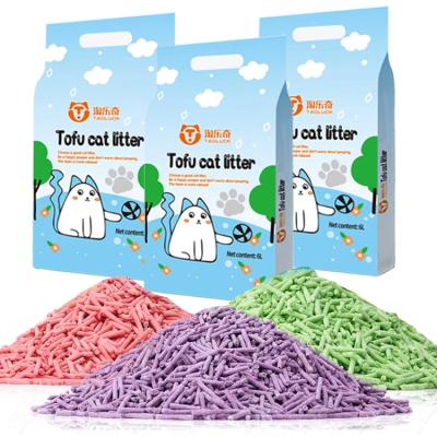 China Odor Control Bulk Cat Litter Lavender Tofu Cat Litter Bulk Environmentally Friendly for sale