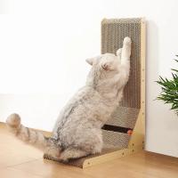 China High Density Cat Scratch Board L Shaped Large Cat Scratcher Cardboard for sale