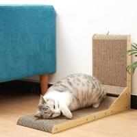 China High Density Cat Scratch Board L Shaped Large Cat Scratcher Cardboard for sale