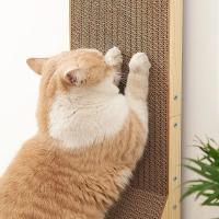 China Detachable L Shaped Cat Scratcher Corrugated Cardboard Scratching Post for sale