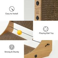China Thick Vertical L Shaped Cat Scratcher Cat Scratch Board With Catnip for sale