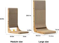 China Thick Vertical L Shaped Cat Scratcher Cat Scratch Board With Catnip for sale