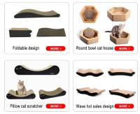 China Wave Shape Cat Scratching Board Scratch Resistant Corrugated Cardboard Scratching Post for sale