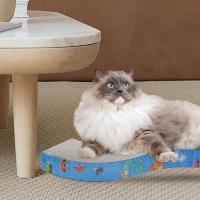 China Wave Shape Cat Scratching Board Scratch Resistant Corrugated Cardboard Scratching Post for sale