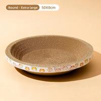China Oval Cat Scratching Board Corrugated Round Scratch Pads For Cats for sale