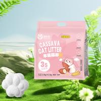 China 6L/bag Low Dust Cassava Cat Litter Easy To Scoop Solution for sale