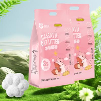 China Eco-Friendly Low Dust Cassava Cat Litter Flushable Easy to Clean for sale